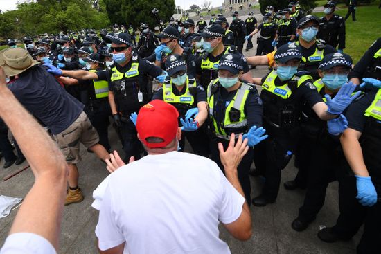 Protesters Clash Police Officers During Antilockdown Editorial Stock ...