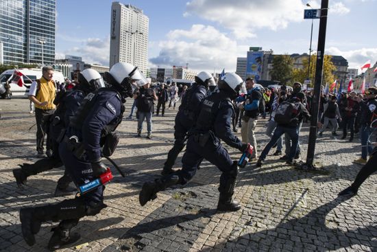 Riot Police Seen Chasing Protesters During Editorial Stock Photo ...