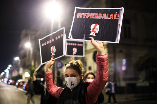 Protester Wearing Face Masks Holds Placards Editorial Stock Photo ...