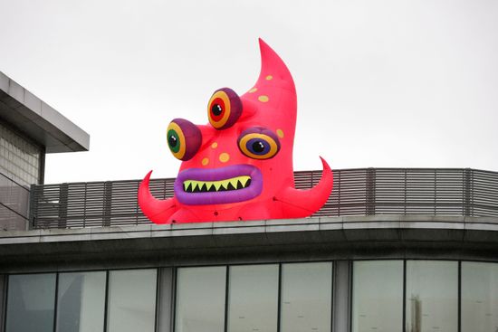 Giant Inflatable Monster Sits On Roof Editorial Stock Photo - Stock ...