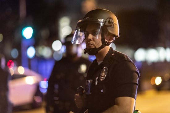 Lapd Stands By Family Members Citizens Editorial Stock Photo - Stock ...