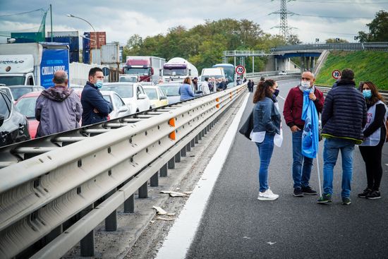 Workers Whirlpool Block Motorway Plant Via Editorial Stock Photo ...