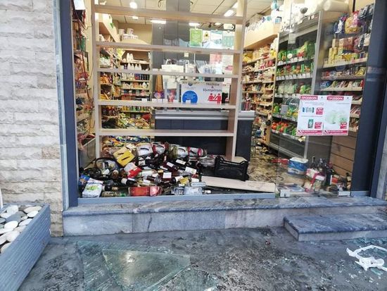 Fallen Bottles Window Grocery Shop Smashed Editorial Stock Photo ...