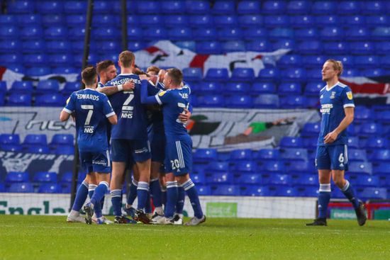 Goal Ipswich Players Celebrate After Taking Editorial Stock Photo ...