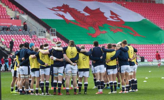 Scotland Team Huddle Together Underneath Giant Editorial Stock Photo ...
