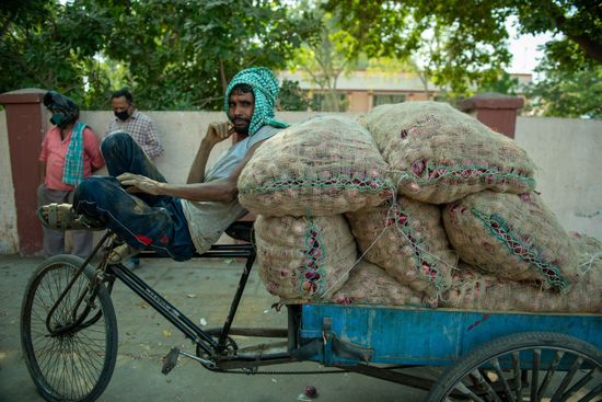 Man Relaxing On His Rickshaw Loaded Editorial Stock Photo - Stock Image ...
