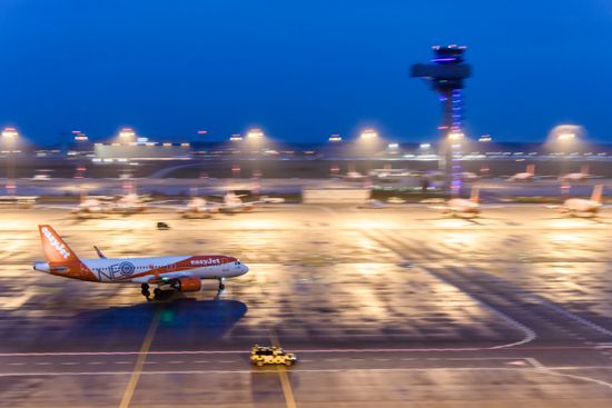 Easyjet Plane Starting First Commercial Flight Editorial Stock Photo ...