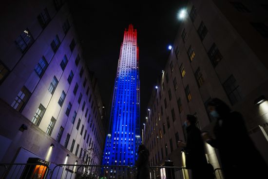 View Rockefeller Center Illuminated Colors Us Editorial Stock Photo ...