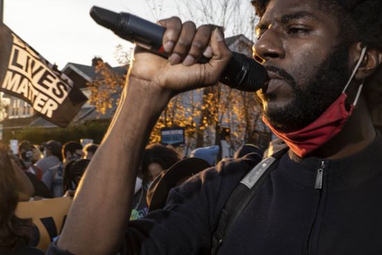 Protester Chants Slogans On Microphone During Editorial Stock Photo ...
