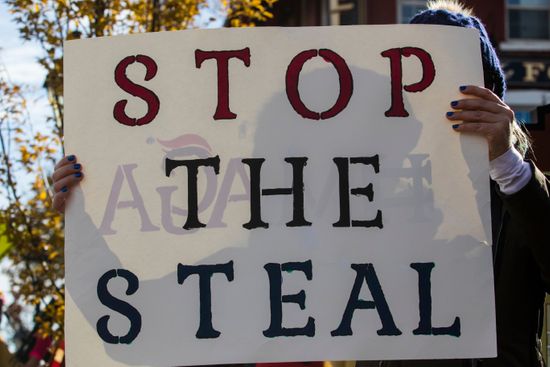 Protestor Holds Sign Saying Stop Steal Editorial Stock Photo - Stock ...