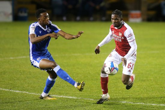 Matty Willock Gillingham Arsenals Tim Akinola Editorial Stock Photo ...