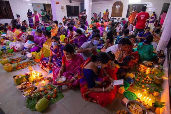 Hindu Devotees Sit Prodip Lights Pray Editorial Stock Photo - Stock ...