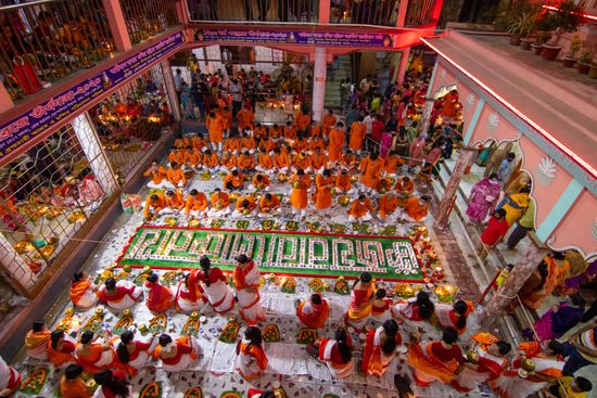 Hindu Devotees Sit Prodip Lights Pray Editorial Stock Photo - Stock ...