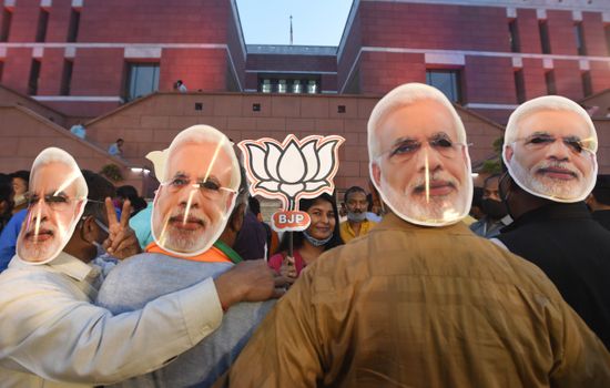 Bjp Supporter Activist Celebrating Bjp Leading Editorial Stock Photo ...