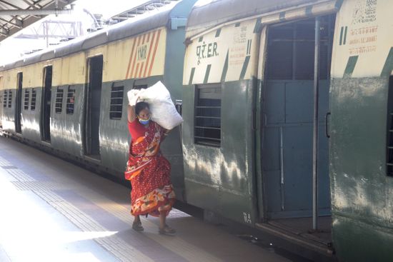 Woman Carry Packets Board Train Local Editorial Stock Photo - Stock ...