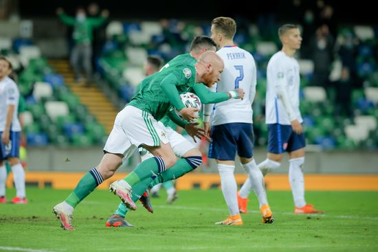 Northern Irelands Kyle Lafferty Liam Boyce Editorial Stock Photo ...
