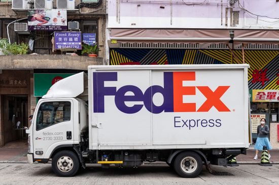 American Fedex Express Delivery Truck Seen Editorial Stock Photo ...