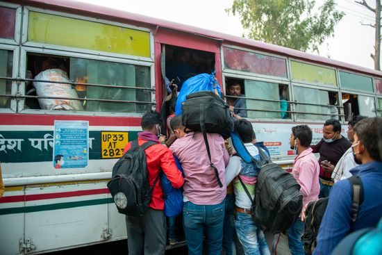 Large Crowd Boarding Bus Which Has Editorial Stock Photo - Stock Image ...