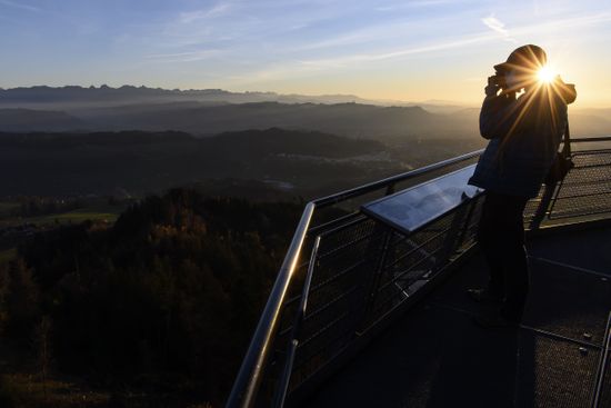 Person Takes Picture Panoram During Sunset Editorial Stock Photo ...