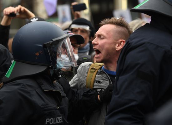 Protester Shouts Police Officers During Demonstration Editorial Stock ...
