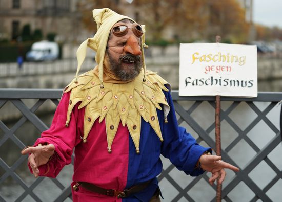 Protester Disguised Jester Sign Reading Carnival Editorial Stock Photo ...