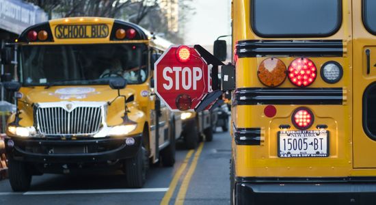 School Buses End School Day Brooklyn Editorial Stock Photo - Stock ...