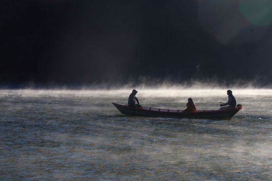 Nepalese People Sailing Boat Indra Sarovar Editorial Stock Photo ...