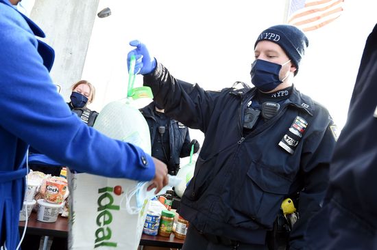 Nypd Officers Hand Out Turkeys Food Editorial Stock Photo - Stock Image ...