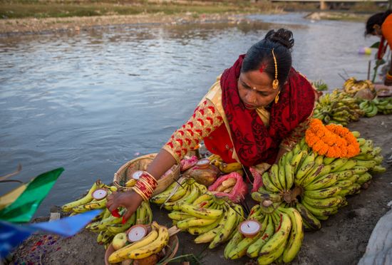 Devotee Offering Bananas Part Rituals During Editorial Stock Photo ...