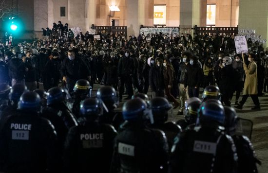 Riot Police Clear Protesters Gathered On Editorial Stock Photo - Stock ...