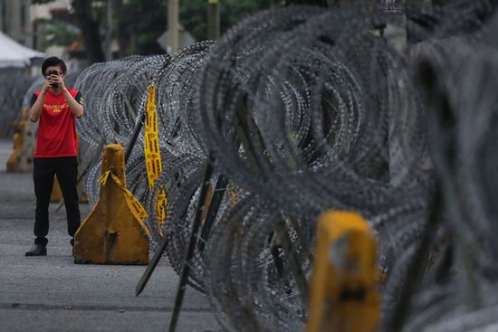 Man Takes Pictures Burb Wire Outside Editorial Stock Photo - Stock ...