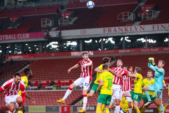 Nathan Collins Stoke City Rises Header Editorial Stock Photo - Stock ...