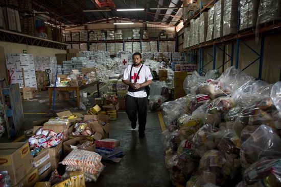 Members Nicaraguan Red Cross Pack Food Editorial Stock Photo - Stock ...