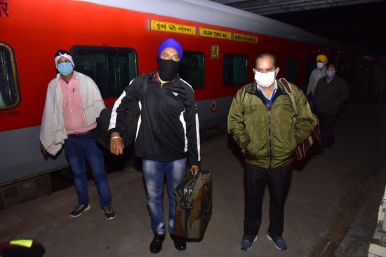 Passengers After Arriving Beas Railway Station Editorial Stock Photo ...