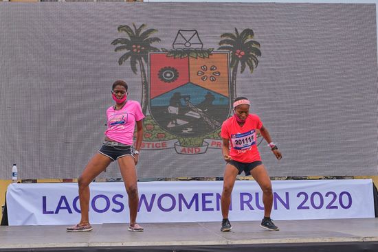 Runners Dance On Stage After Finishing Editorial Stock Photo - Stock ...