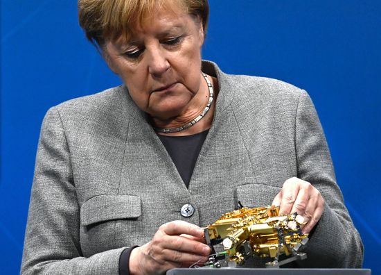 German Chancellor Angela Merkel Who Holds Editorial Stock Photo - Stock ...