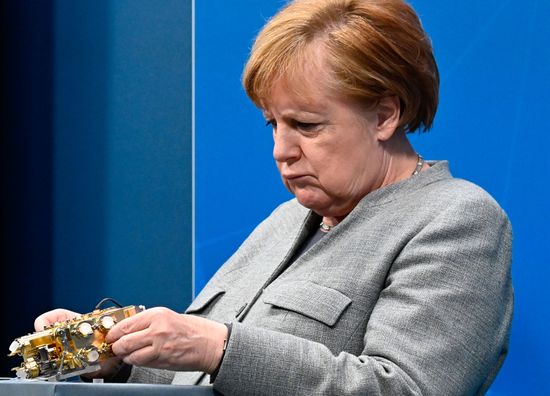 German Chancellor Angela Merkel Who Holds Editorial Stock Photo - Stock ...