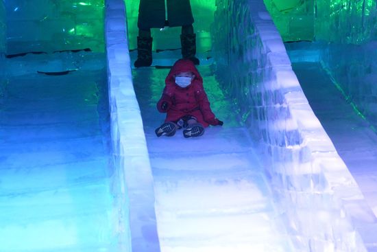 Child Plays On Slide Frost Magical Editorial Stock Photo - Stock Image ...