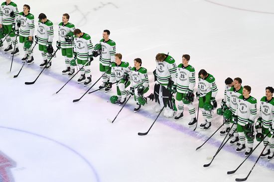 University North Dakota Fighting Hawk Players Editorial Stock Photo ...