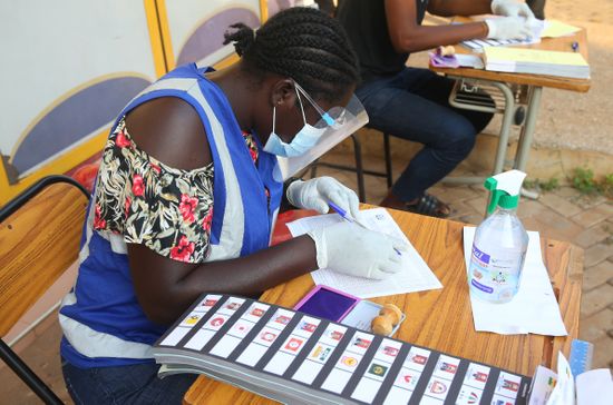 Election Official Handles Voting Slips During Editorial Stock Photo ...