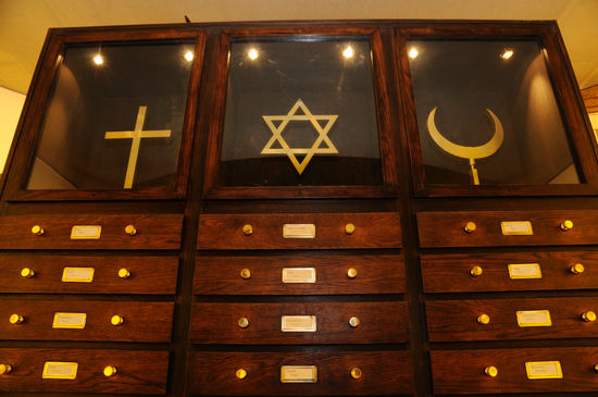 Cabinet Symbols Three Abrahamic Faiths Christianity Editorial Stock ...