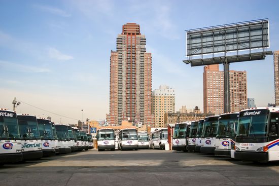 Large Group Buses Parked City Bus Editorial Stock Photo - Stock Image ...