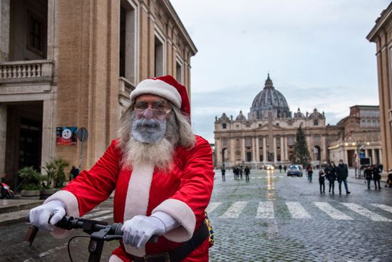 Man Disguised Santa Claus Riding Electric Editorial Stock Photo - Stock ...