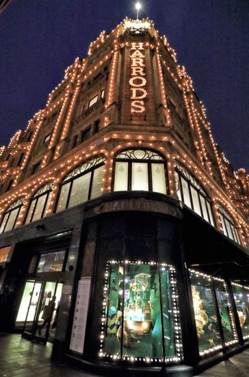 Iconic Facade Harrods All Lit up Editorial Stock Photo - Stock Image ...