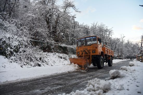 Snow Clearing Vehicle Clears Snow After Editorial Stock Photo - Stock ...