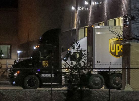Ups Truck Backs Into Loading Dock Editorial Stock Photo - Stock Image ...
