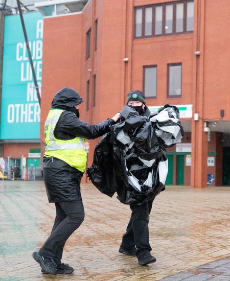 Celtic Security Staff Remove Antiboard Banners Editorial Stock Photo ...