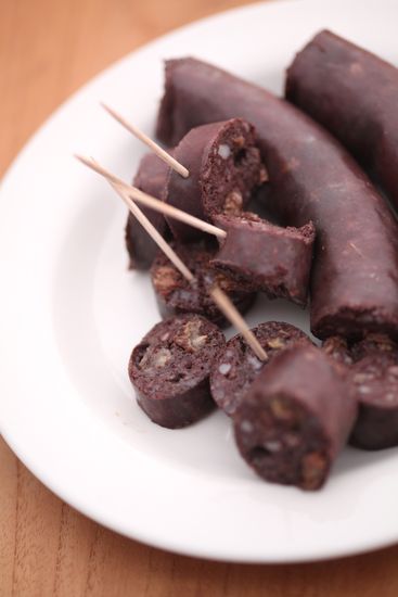 Blood Sausage Belgium Boudin Noir Sold Editorial Stock Photo - Stock ...