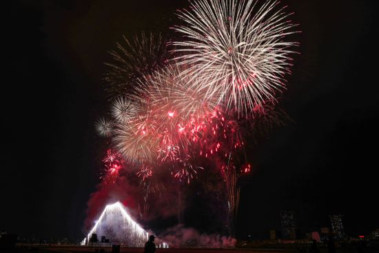 Fireworks Crack Sky Edogawa Fireworks Festival Editorial Stock Photo ...