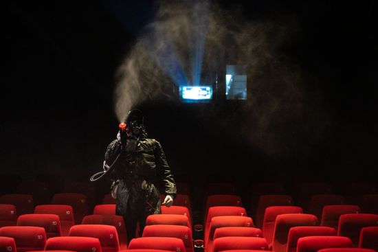 Man Disinfects Hall Qfx Cinemas They Editorial Stock Photo - Stock ...